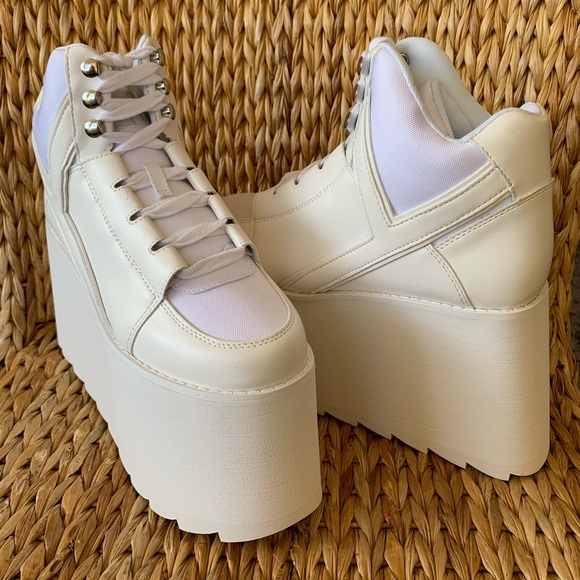 YRU | Shoes | New Yru White Qozmo Platform Sneakers | Poshmark